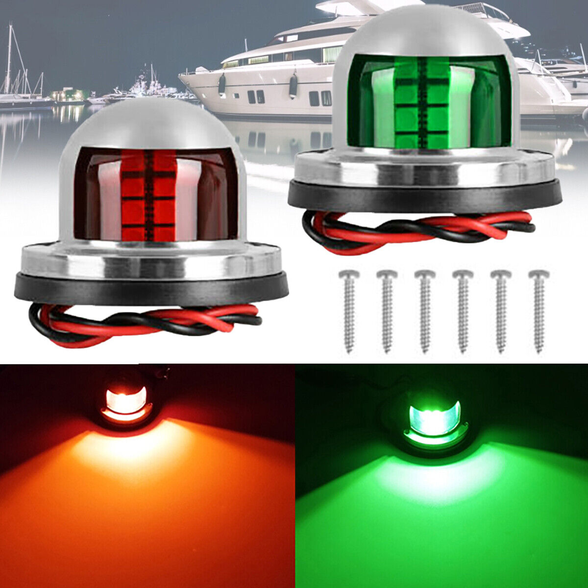 Red and Green Boat Navigation Lights - LED bow Running Lights – Fanwill